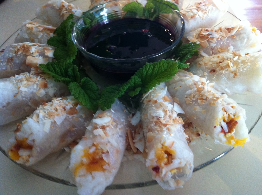 Coconut Rice, Peach and Ginger Dessert Spring Rolls – Pachamama's ...