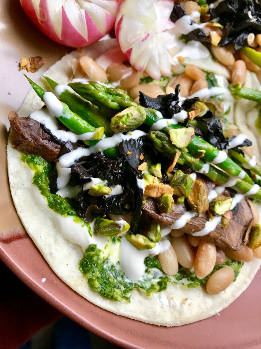 Spring Tacos with Wild Mushrooms, Asparagus and Cilantro Chimichurri ...